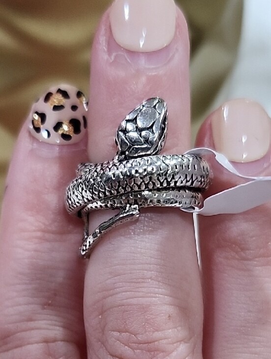 Source Unknown | Jewelry | Silvertone Snake Wrap Ring | Poshmark